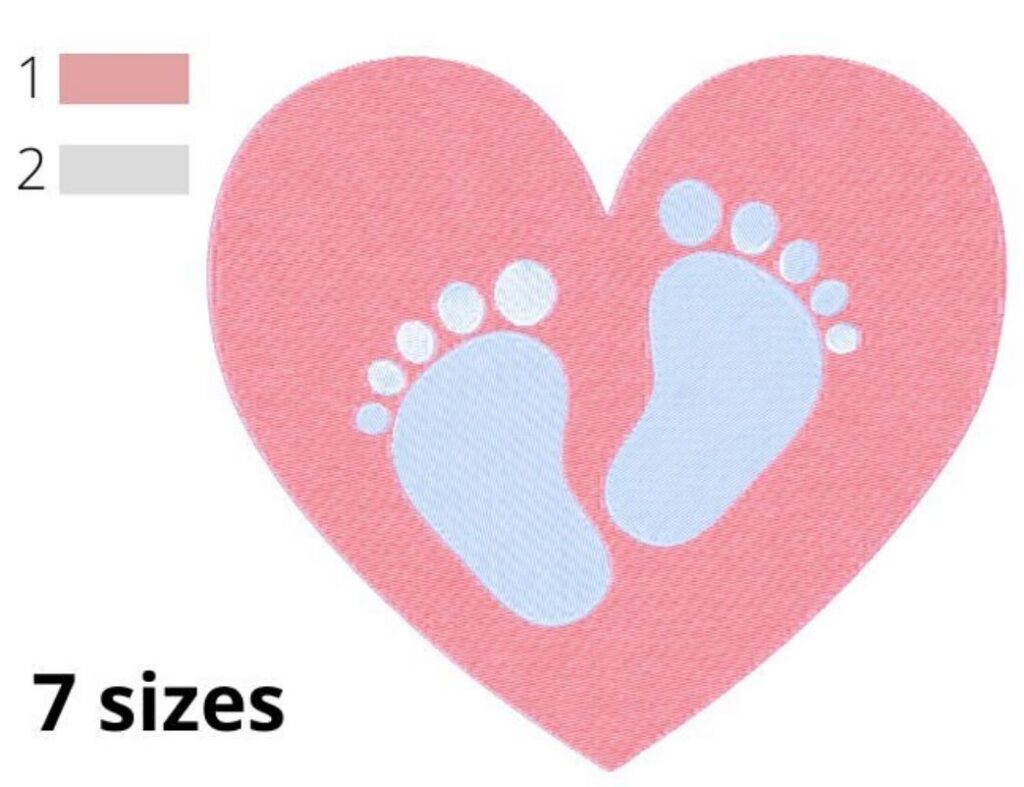 Baby Feet Embroidery Design, 7 sizes, Cute Baby Feet Embroidery,Baby ...