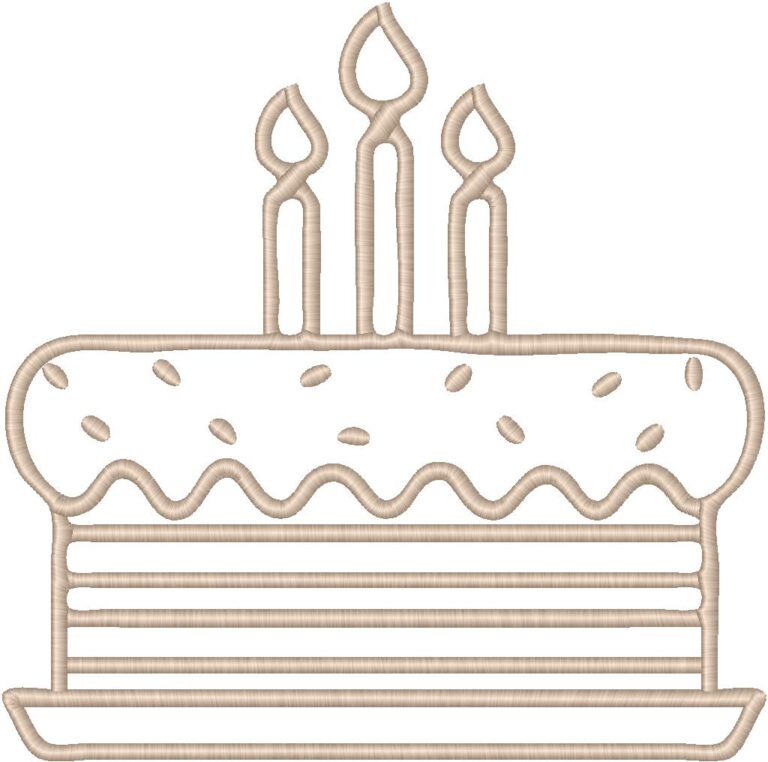 Cake Embroidery Design, 7 sizes, Machine Embroidery Design, Cake shapes ...