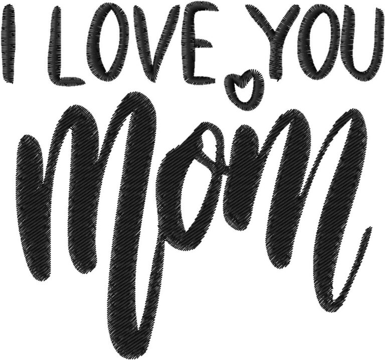I Love You Mom Embroidery Design, 7 sizes, Machine Embroidery Design, I ...