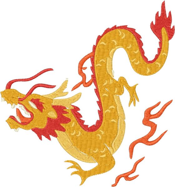 Dragon Embroidery Design, 3 sizes, Machine Embroidery Design, Dragon ...