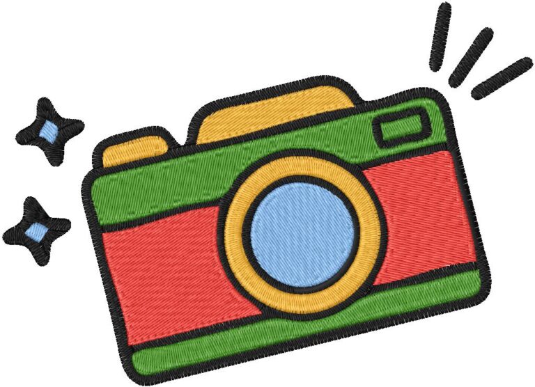 Camera Embroidery Design, 7 sizes, Machine Embroidery Design, Camera ...