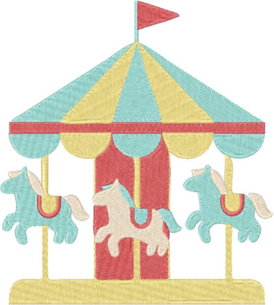 Carousel Embroidery Design, 7 sizes, Machine Embroidery Design ...