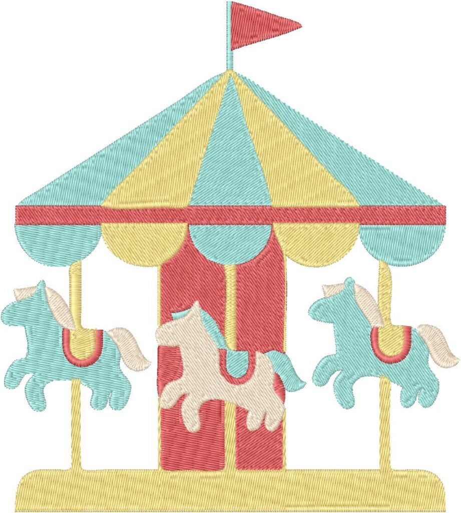 Carousel Embroidery Design, 7 sizes, Machine Embroidery Design ...
