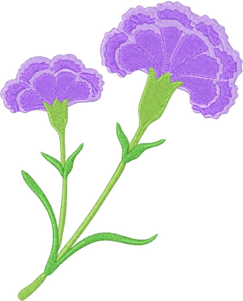 Carnation Design, 7 sizes, Machine Embroidery Design, Carnation shapes ...