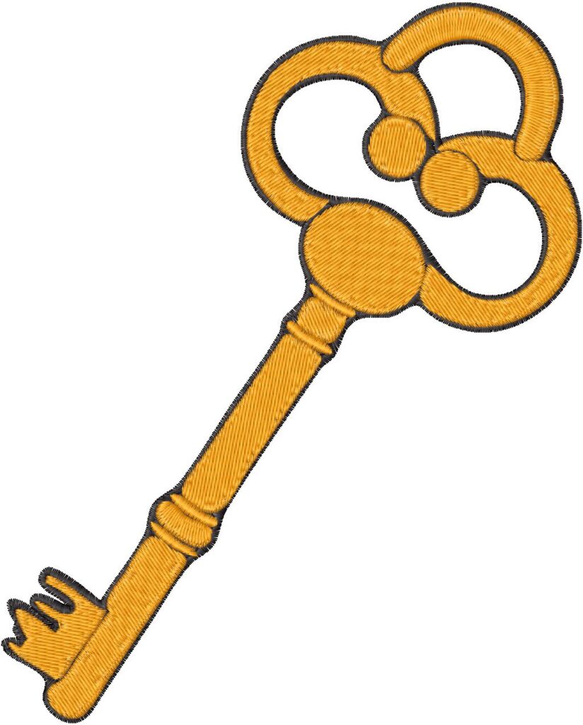 Key Design, 7 sizes, Machine Embroidery Design, Key shapes Design ...